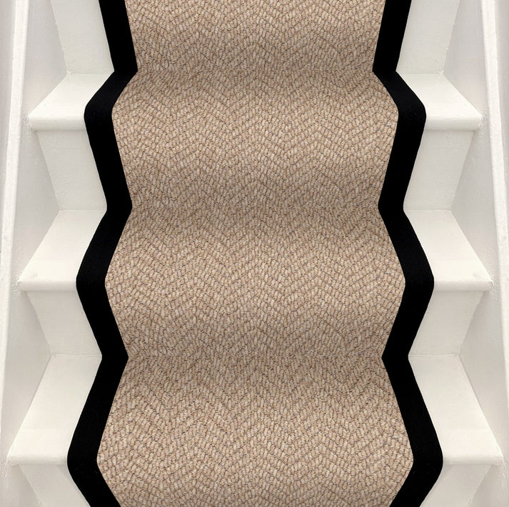 Herringbone Stair Runner - Black Border – HH Stair Runners