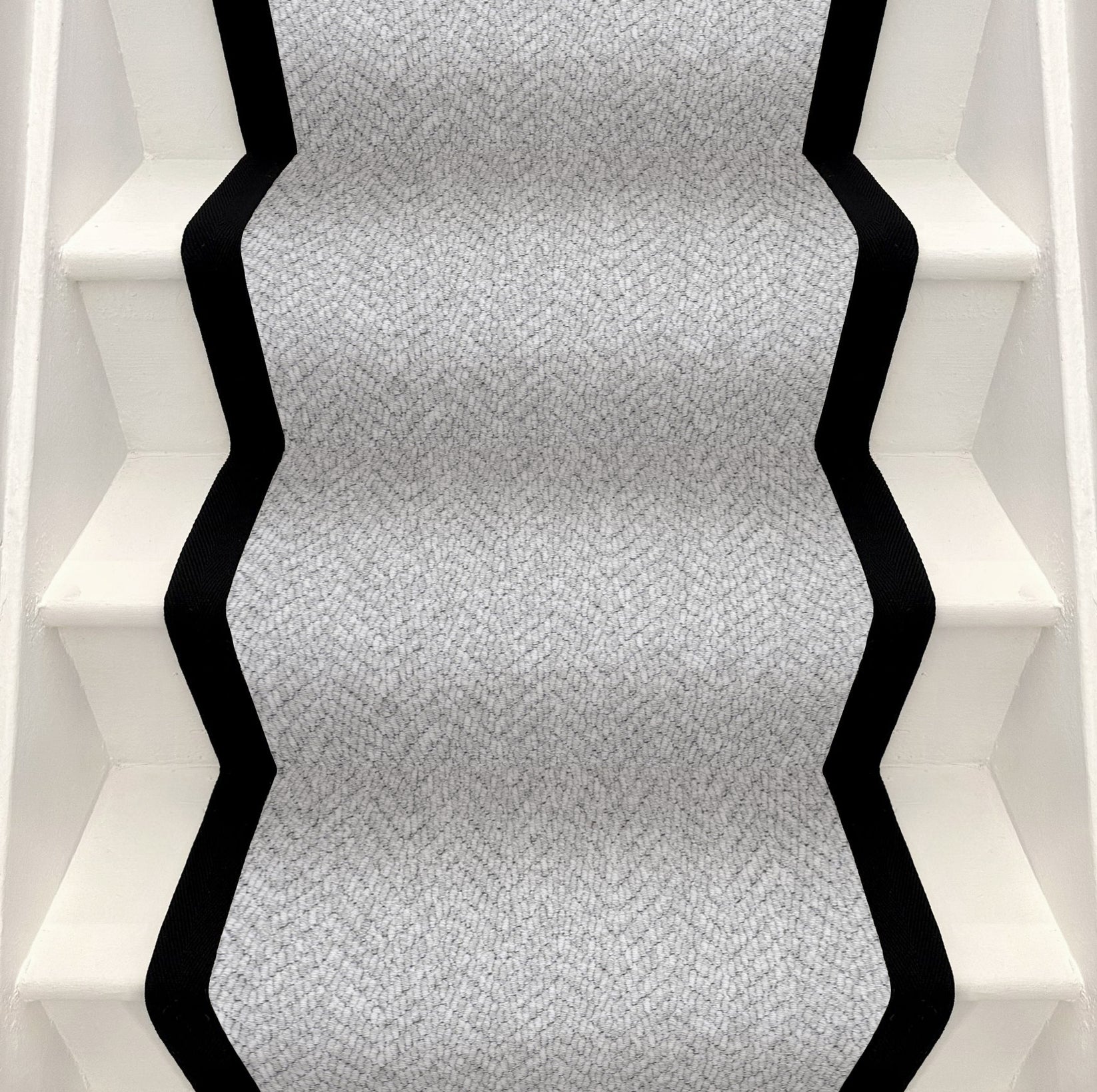 Herringbone Stair Runner - Black Border – HH Stair Runners