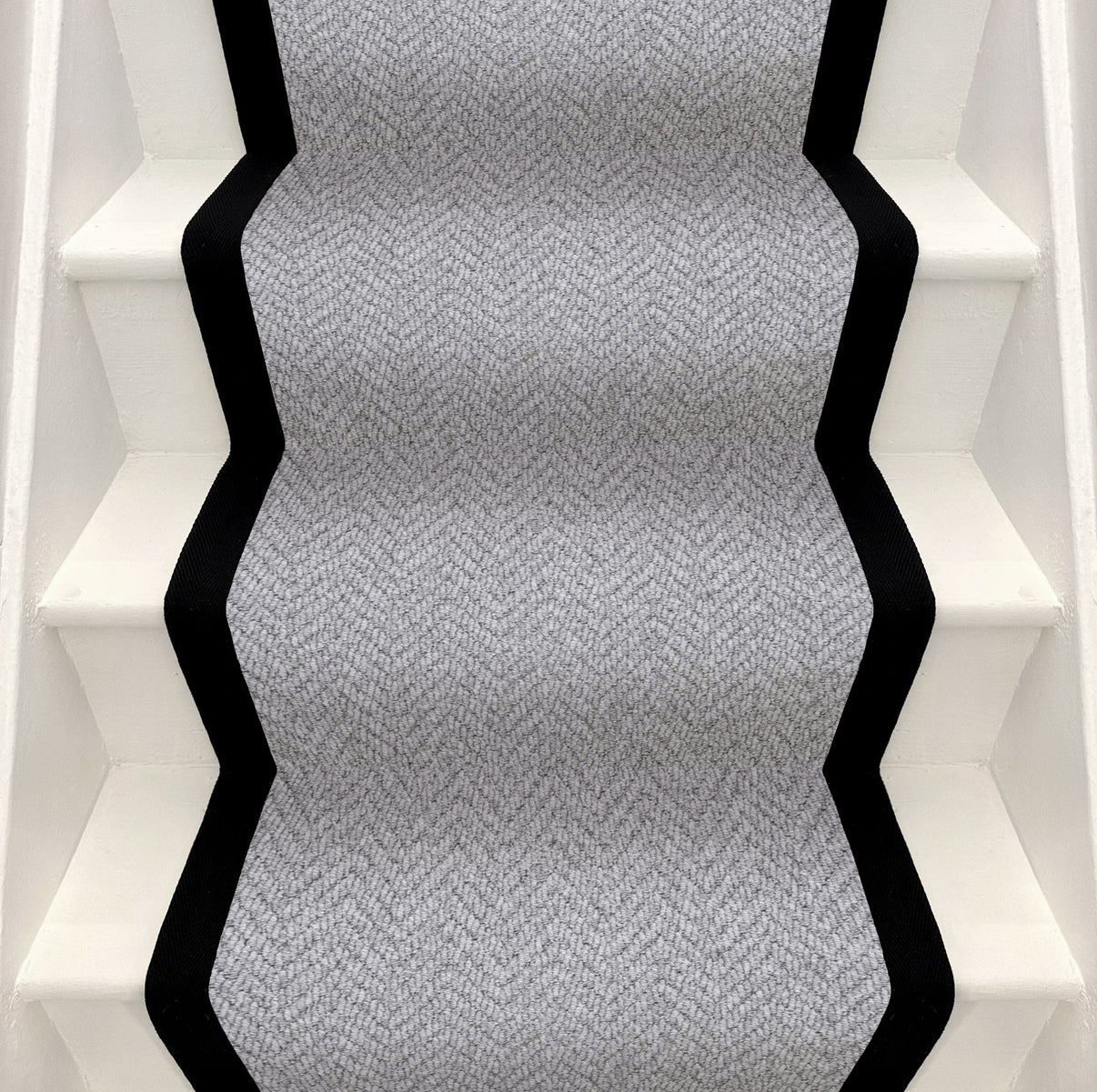 Herringbone Stair Runner - Black Border – HH Stair Runners