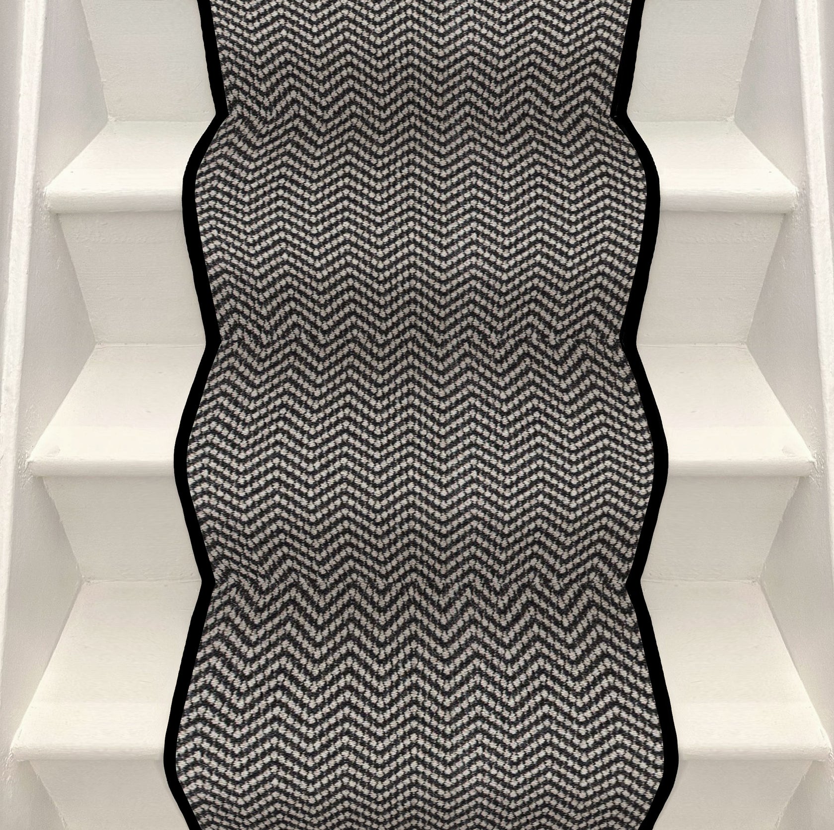 Herringbone Stair Runner - Small Black Border – HH Stair Runners
