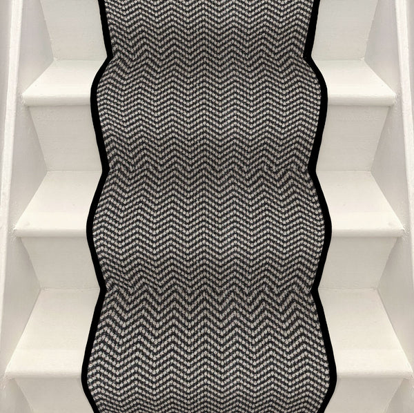 Herringbone Stair Runner - Small Black Border – HH Stair Runners