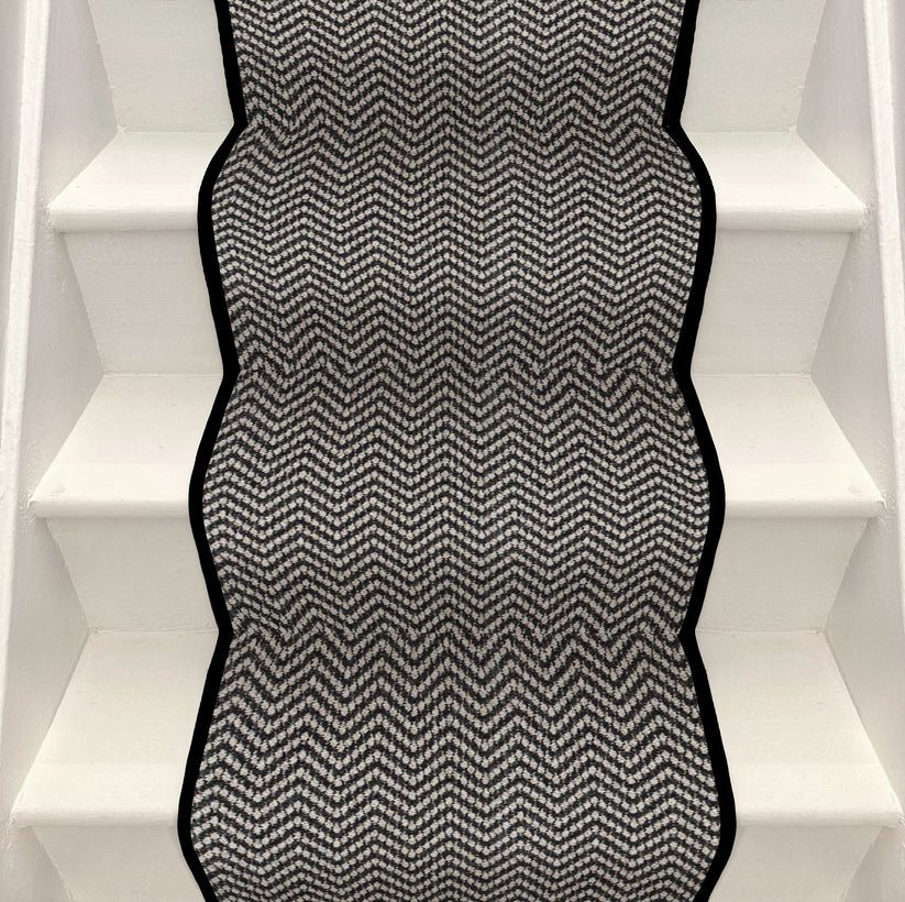 Herringbone Stair Runner - Small Black Border – HH Stair Runners
