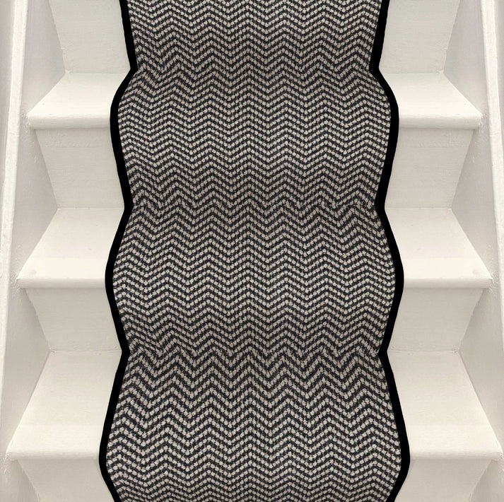 Herringbone Stair Runner - Small Black Border – HH Stair Runners