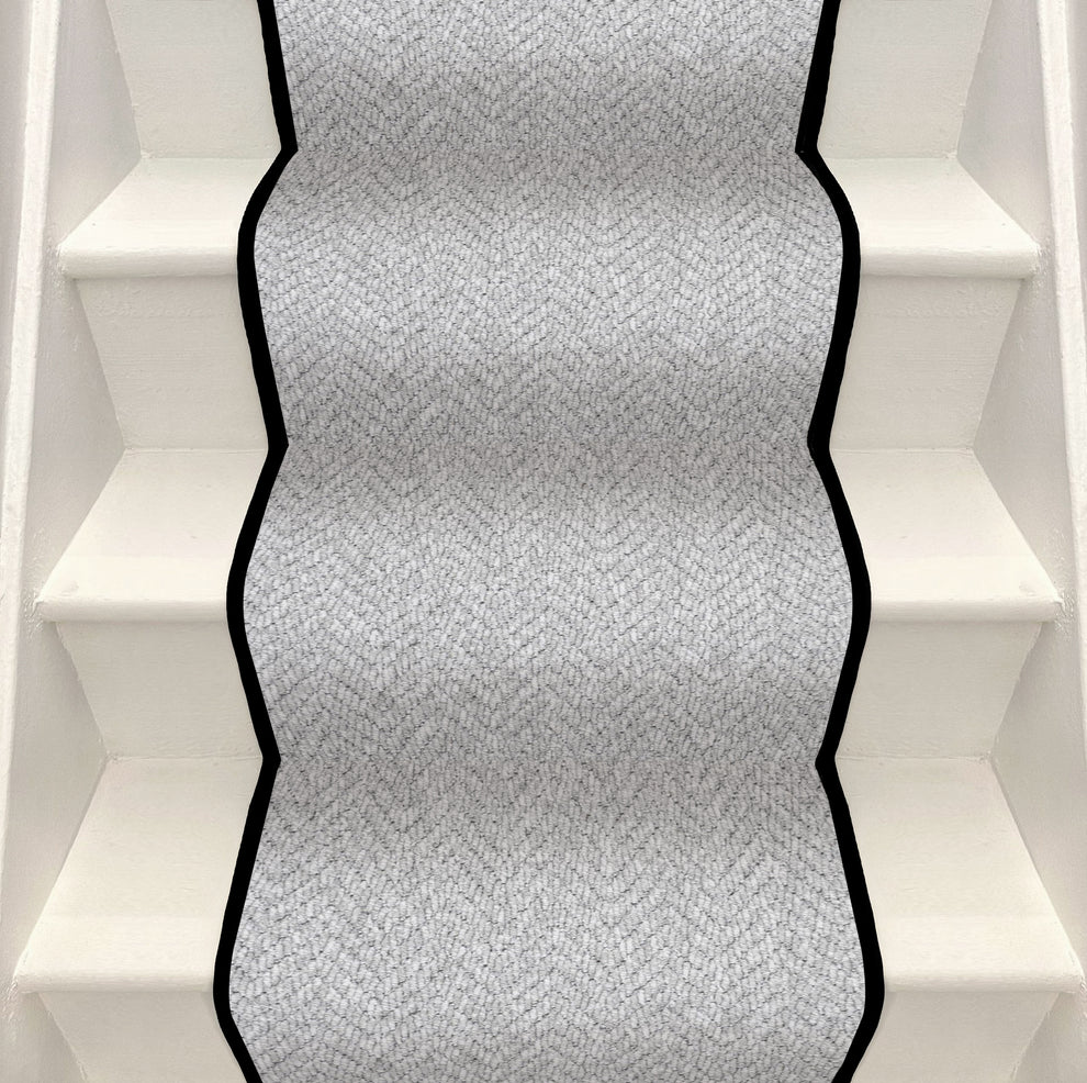 Herringbone Stair Runner - Small Black Border – HH Stair Runners