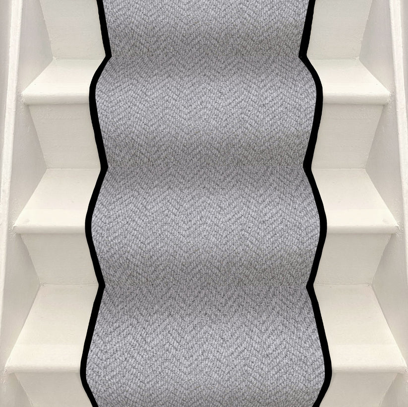 Herringbone Stair Runner - Small Black Border – HH Stair Runners